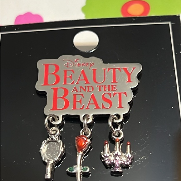 Disney | Jewelry | New Disney Beauty And The Beast Dangle Lapel Pin 24 ...
